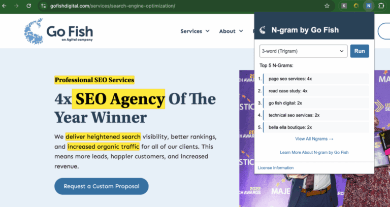N-Gram by Go Fish - Free SEO Chrome Extension - Go Fish Digital